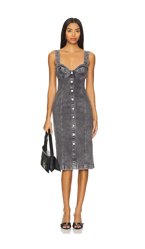 MOSCHINO Stretch Denim Midi Dress